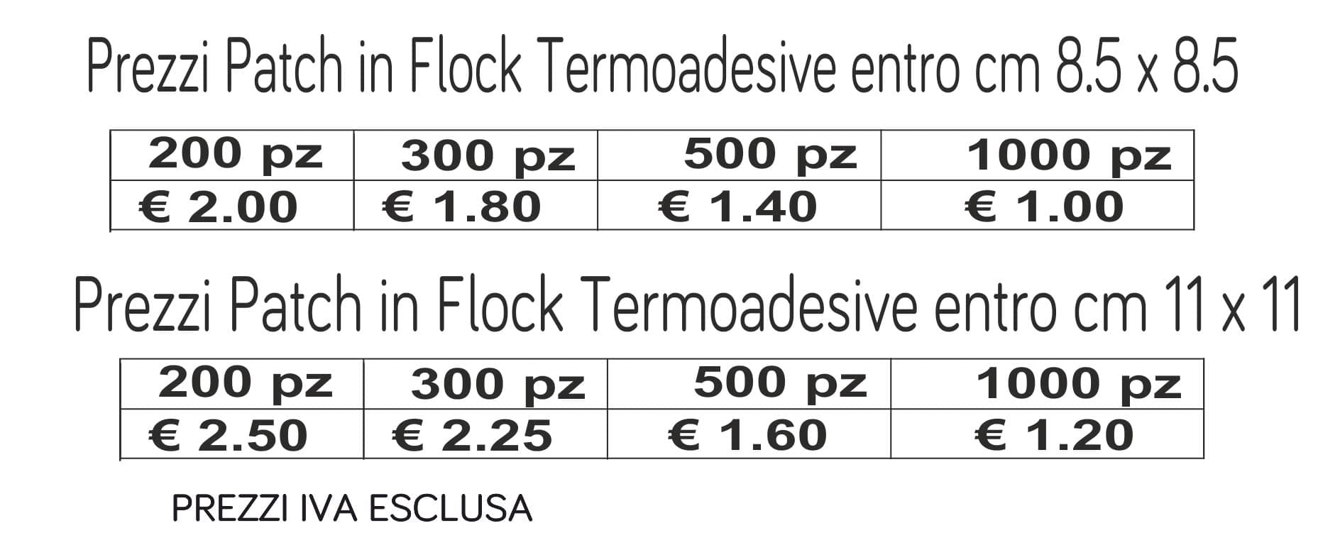 PATCH TERMOADESIVE PERSONALIZZATE | DA € 0,10